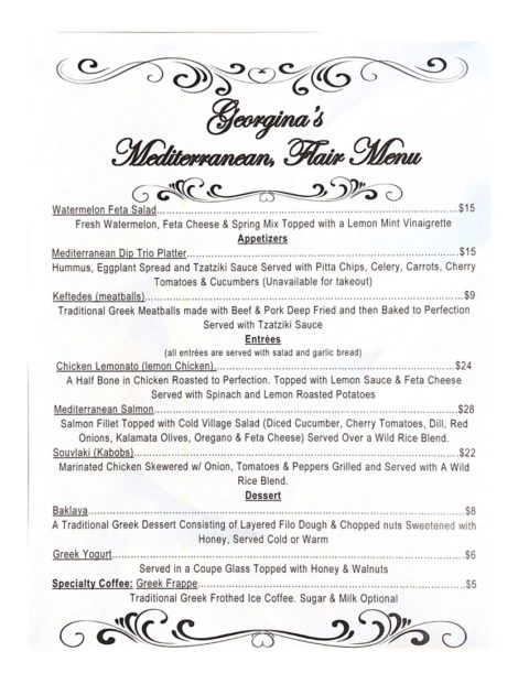 Seasonal Specials | Georgina's Italian Restaurant