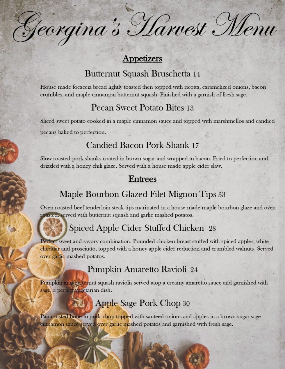 Seasonal Specials | Georgina's Italian Restaurant